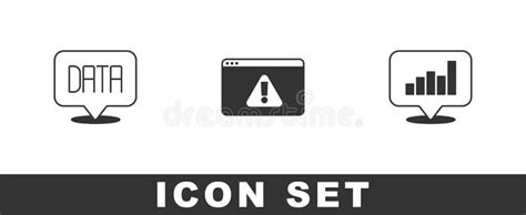 Set Data Analysis Browser With Exclamation Mark And Pie Chart