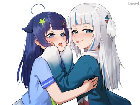 Gawr Gura Gawr Gura And Senzawa Hololive And 2 More Drawn By