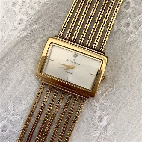 Vintage Anne Klein Diamond Gold Tone Fashion Depop