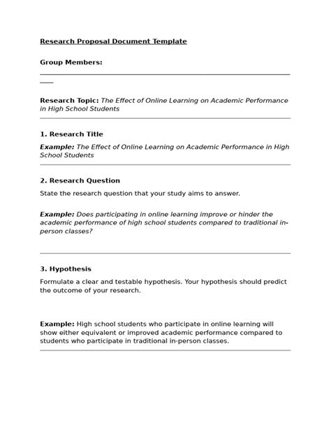Research Proposal Document Template Pdf Sampling Statistics