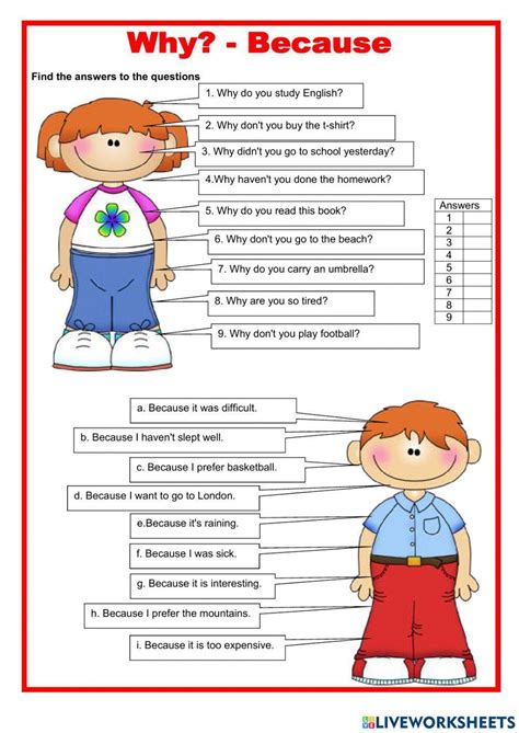 Why Because Free Interactive Worksheets 2009526