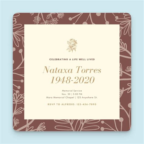 Celebration Of Life Invitations 12 Free Templates To Choose From