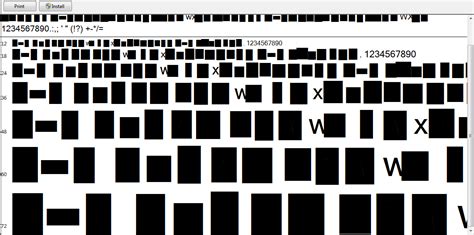 what to do when a custom font appears as black boxes fontforge