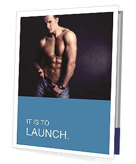 Man With Strong Naked Torso Presentation Folder Design ID