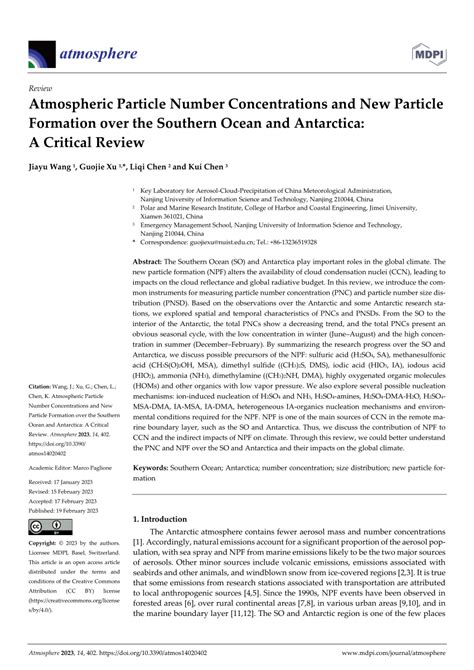 pdf atmospheric particle number concentrations and new particle