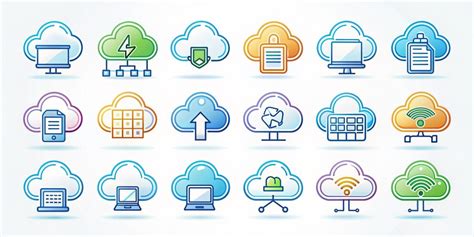 Cloud Computing Abstract Vector Graphic Icons Concept Premium Ai Generated Image