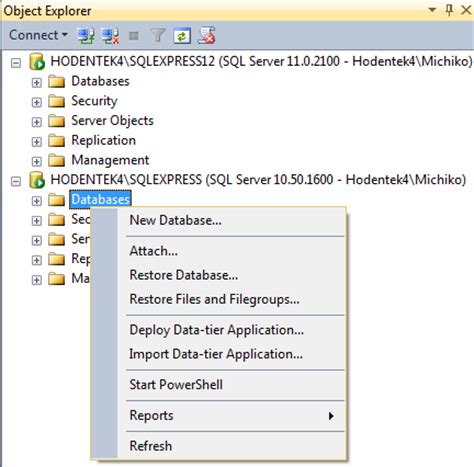 HodentekHelp How Do You Create An Empty Database In SQL Server Express R