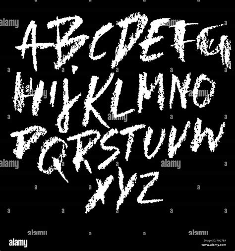 Chalk Textured Font Grunge Script On Chalkboard Vector Calligraphy Illustration Stock Vector