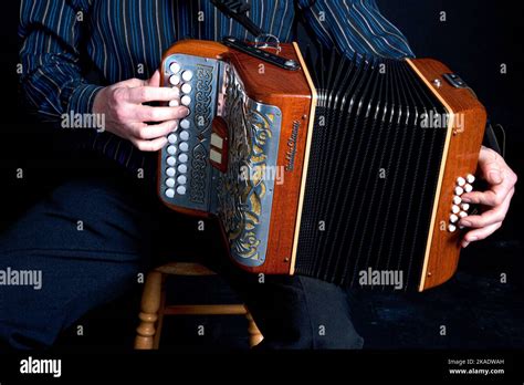 Irish Row Button Accordion Being Played Stock Photo Alamy