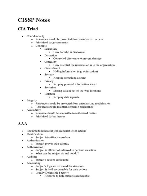 Cissp Notes Pdf Information Security Risk Management