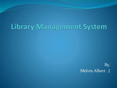 library management system pptx