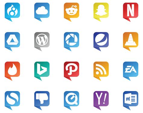20 Social Media Speech Bubble Style Logo Like Electronics Arts Path