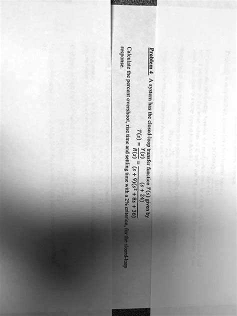 Solved Response Calculate The Percent Overshoot Rise Time And Settling Time With A 2