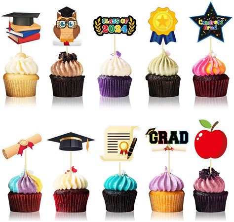 Foldtier 100 Pcs Kindergarten Graduation Cupcake Toppers Preschool Cake Topper
