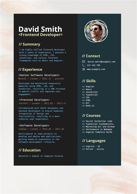 Printable Developer Cv Template And Cover Letter Etsy