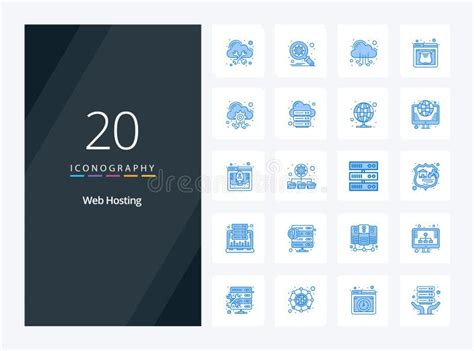 20 Web Hosting Blue Color Icon For Presentation Stock Vector Illustration Of Server Internet