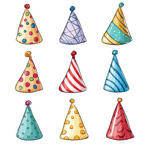 Premium Photo Illustration Of Birthday Party Hats
