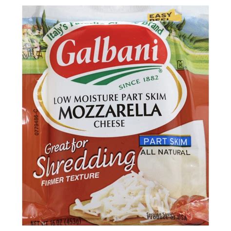 Galbani Cheese Low Moisture Mozzarella Part Skim 16 Ounce