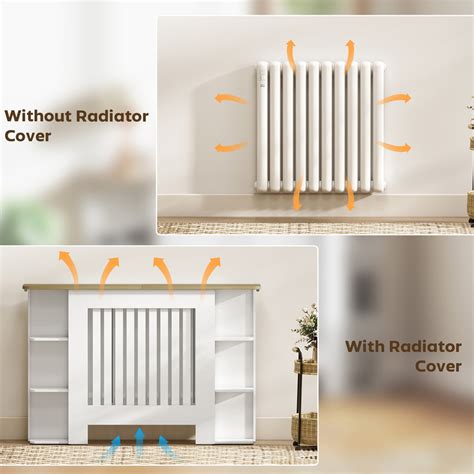 Homcom White Vertical Slatted Medium Heater Cover Homebase