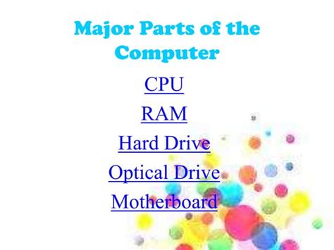 Parts Of The Computer And Thier Function PPTX Computer Peripherals Computing