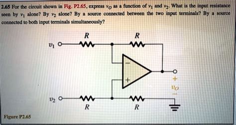 265 For The Circuit Shown In Fig P265express Vo As A Function Of V And