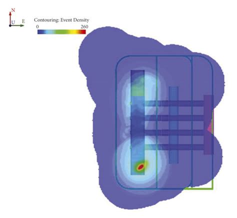 Density Cloud Map Of Microseismic Events In The Main Powerhouse A In
