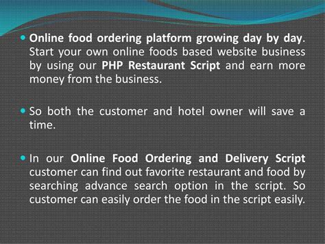 Ppt Online Food Ordering And Delivery Script Php Restaurant Script