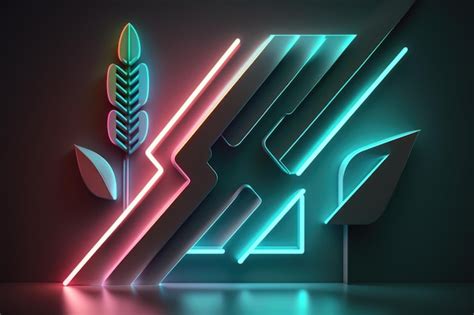 Premium Ai Image Abstract Colorful Neon Arrows Background Illuminated With Glowing Colored