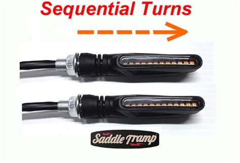 Mm Post Mount Sequential LED Turn Signals In Amber From Saddle Tramp