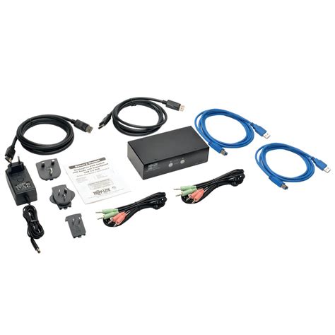 Port DisplayPort KVM Switch Audio Cables USB Hub Eaton