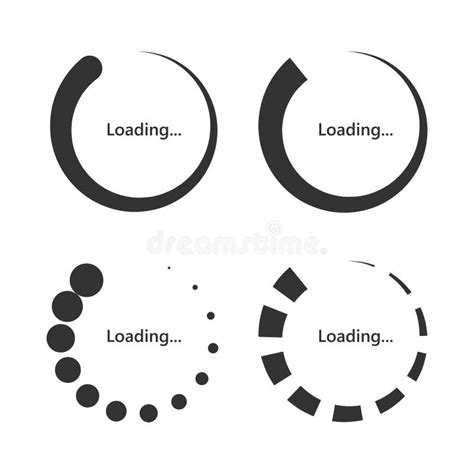 Round Loading Bar Icon Vector Illustration Stock Illustration
