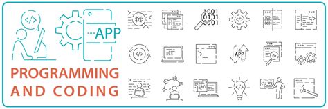 Thin Line Icons Set Icons For Seo Website And App Design And Development Coding And