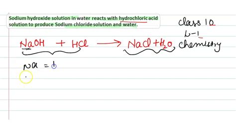 Sodium Hydroxide Solution In Water Reacts With Hydrochloric Acid
