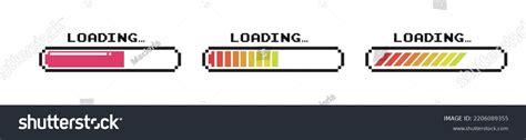 Pixel Art 8bit Loading Bar Concept Stock Vector Royalty Free