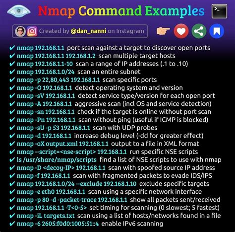the cyber security hub™ on linkedin nmap command examples by dan nanni