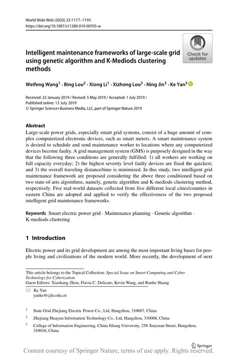 Intelligent Maintenance Frameworks Of Large Scale Grid Using Genetic