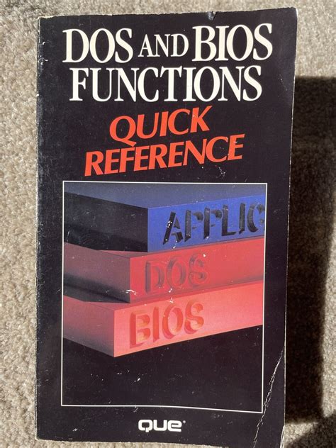 Dos And Bios Functions Quick Reference Que Quick Ubuy India