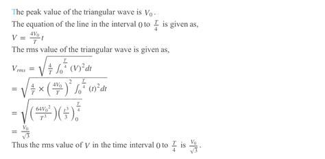 10 the voltage time graph of a triangular wave having peak value vo is