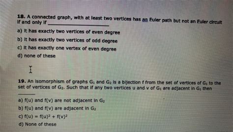 Solved 18 A Connected Graph With At Least Two Vertices Has