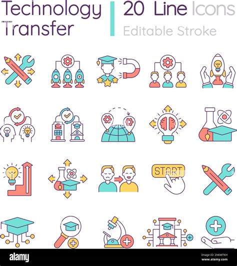 Technology Transfer Rgb Color Icons Set Stock Vector Image And Art Alamy