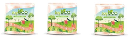 Туалетная бумага 2-слойная JOY Eco (Джой Эко) персиковая, 4 рулона х ...