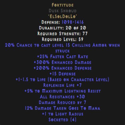 Buy D2r Fortitude Dusk Shroud 30 All Res Diablo 2 Resurrected D2r