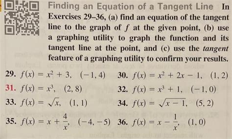 Solved Finding An Equation Of A Tangent Line In Exercises Chegg Com