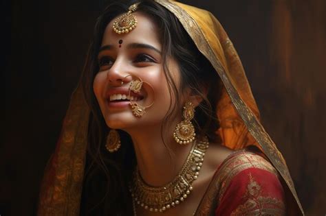 Premium Ai Image Indian Woman In Desi Embroidered