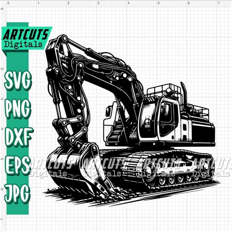 Excavator Svg Construction Clipart Heavy Equipment Cutfile Trucker Skilled Driver Stencil