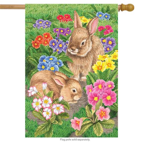 Bunny Friends Easter House Flag Briarwood Lane