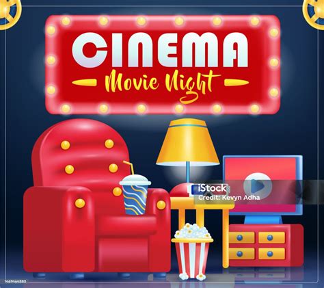 영화 영화의 밤 3d 벡터 좌석 팝콘 및 음료 텔레비전에 대한 스톡 벡터 아트 및 기타 이미지 텔레비전 3d 안경 0명 Istock