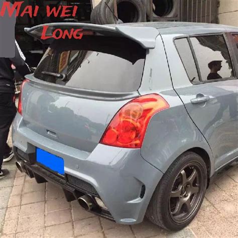 For Suzuki Swift Spoiler High Quality Frp Material Car Rear Wing Primer Color Rear Spoiler For