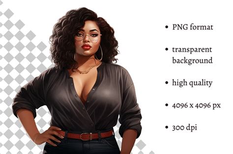 Beautiful Curvy Girl Png Illustration Graphic By Mashmashstickers