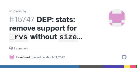 DEP Stats Remove Support For Rvs Without Size Parameter Issue Scipy Scipy GitHub